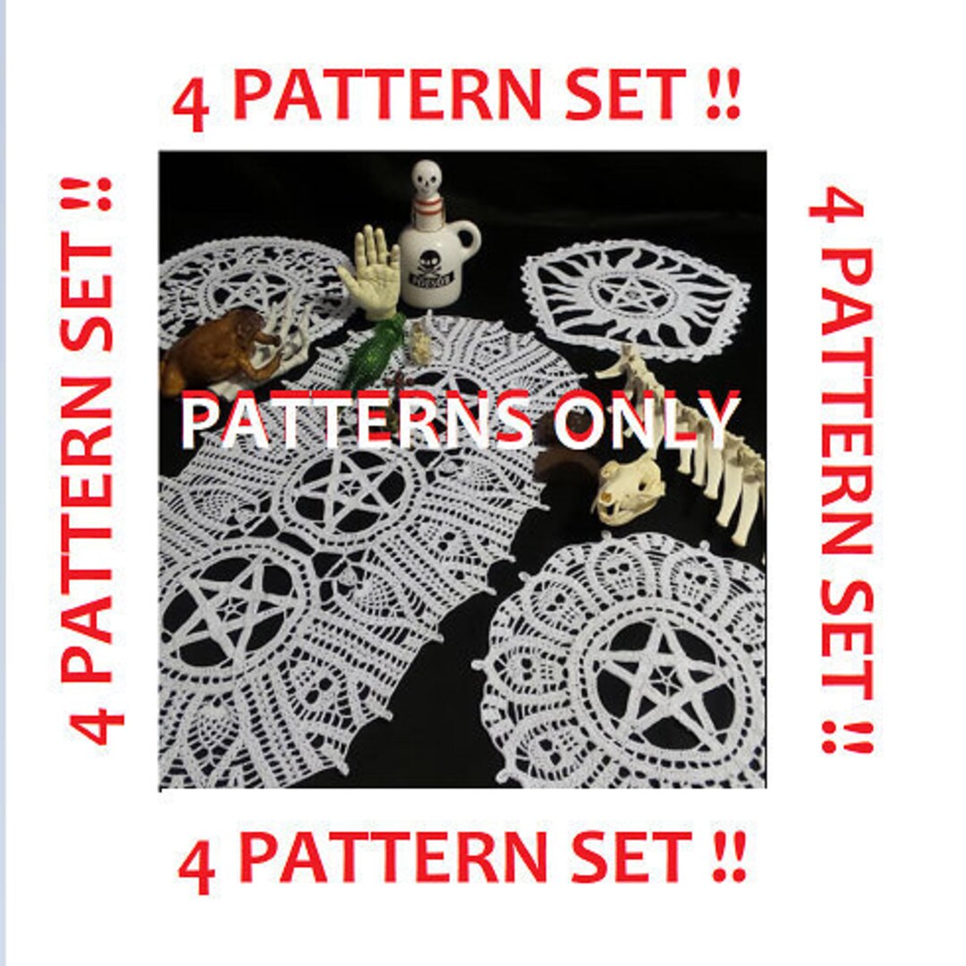 Seeing Stars - Doily Pattern - Skull Doily Pattern - PDF Doily PATTERN ...