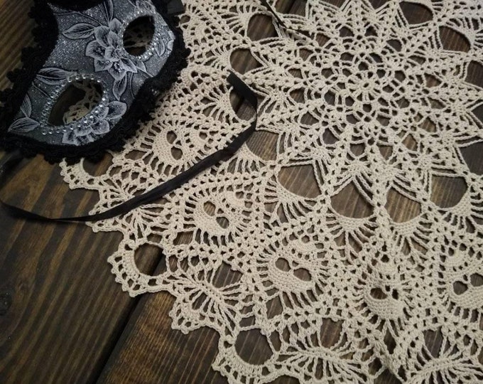 Crown of Skulls Doily - WHITE Crochet Doily - Crochet Lace - Skull Lace ...