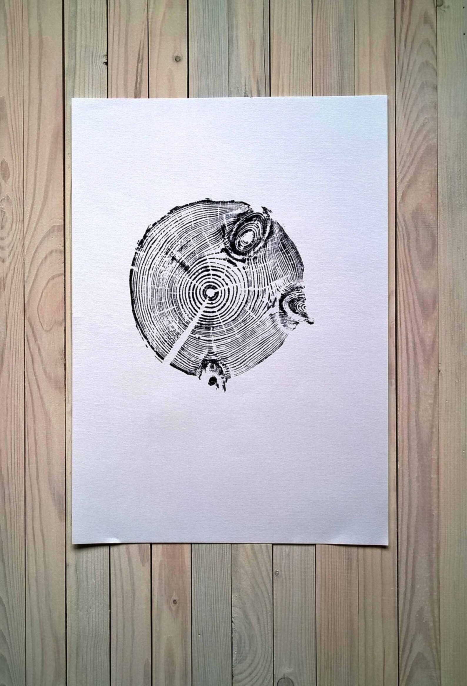 Tree Print Tree Ring Print Rustic Print Original Handmade - Etsy