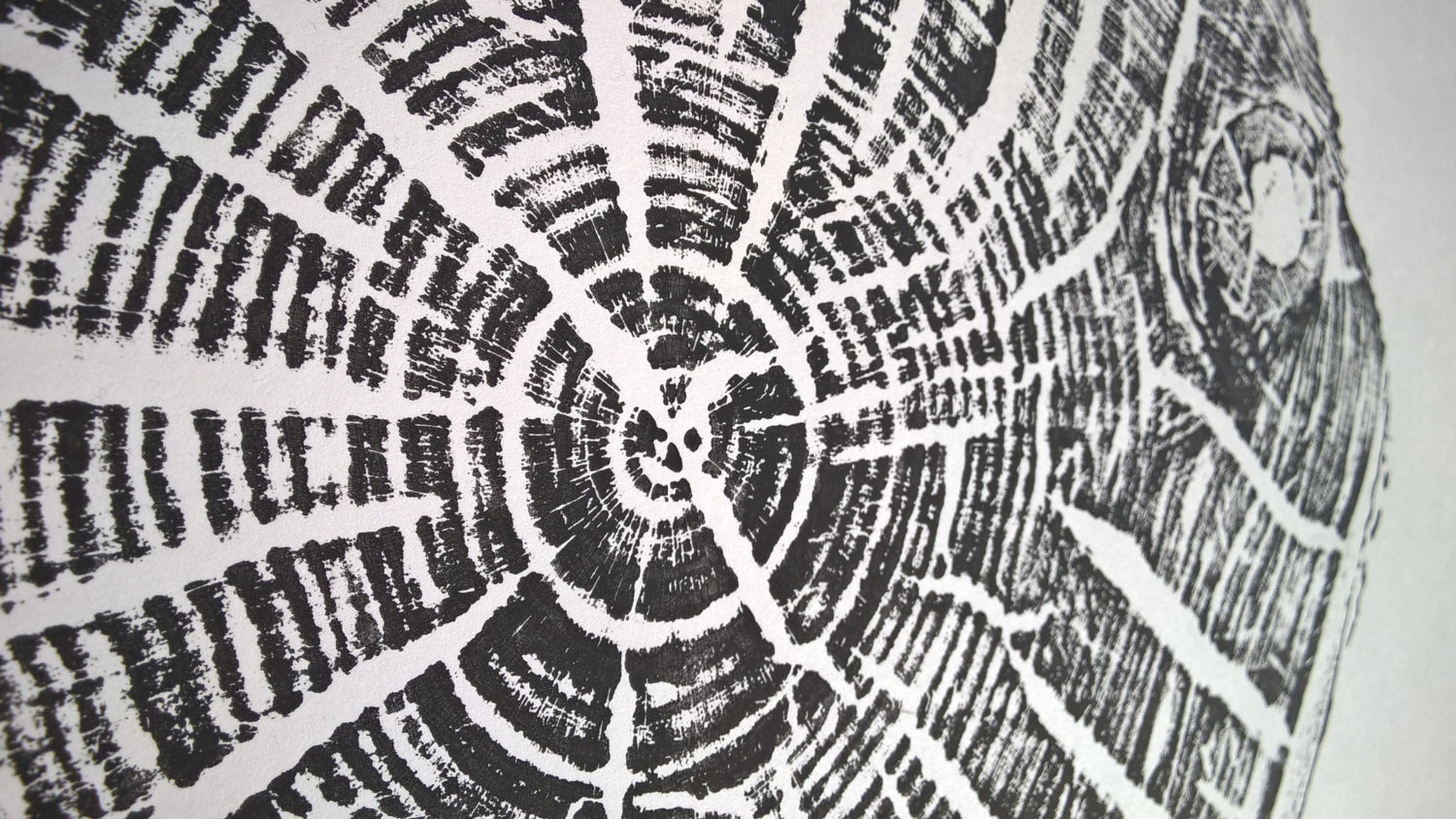 Tree Ring Print, Original Handmade Print of Birch, Gift for 55th ...