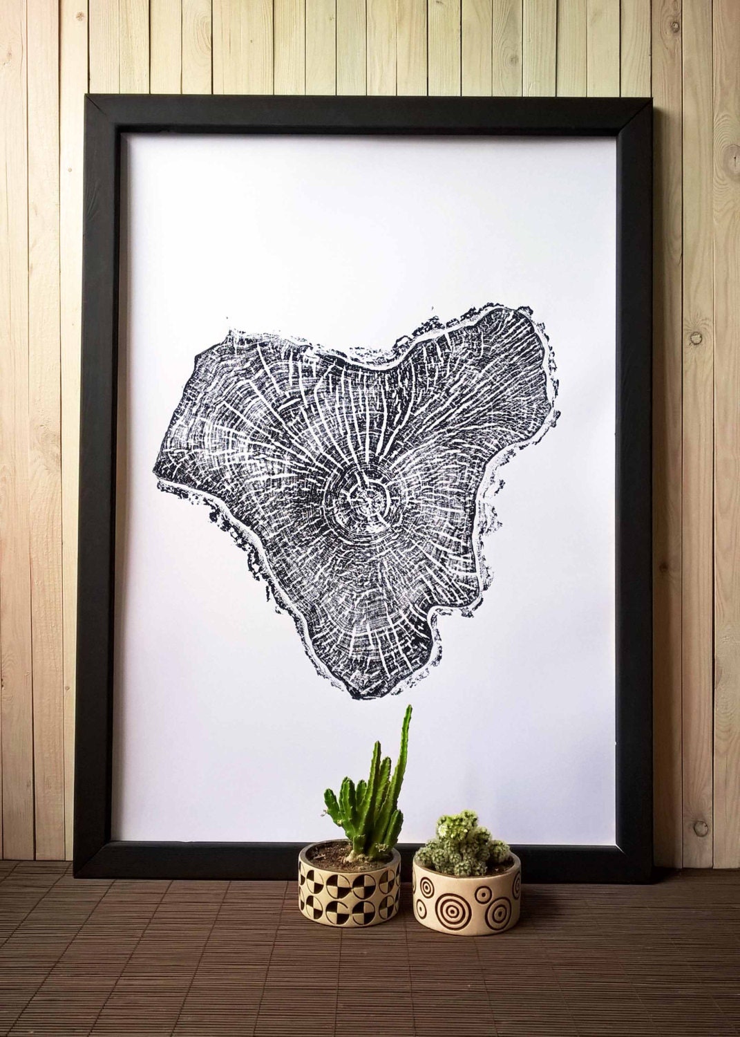 Original Hand-pressed Print. Wall Art. Big Unusually Shaped - Etsy