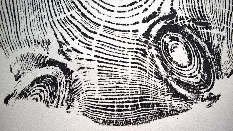 Tree Print Tree Ring Print Rustic Print Original Handmade - Etsy