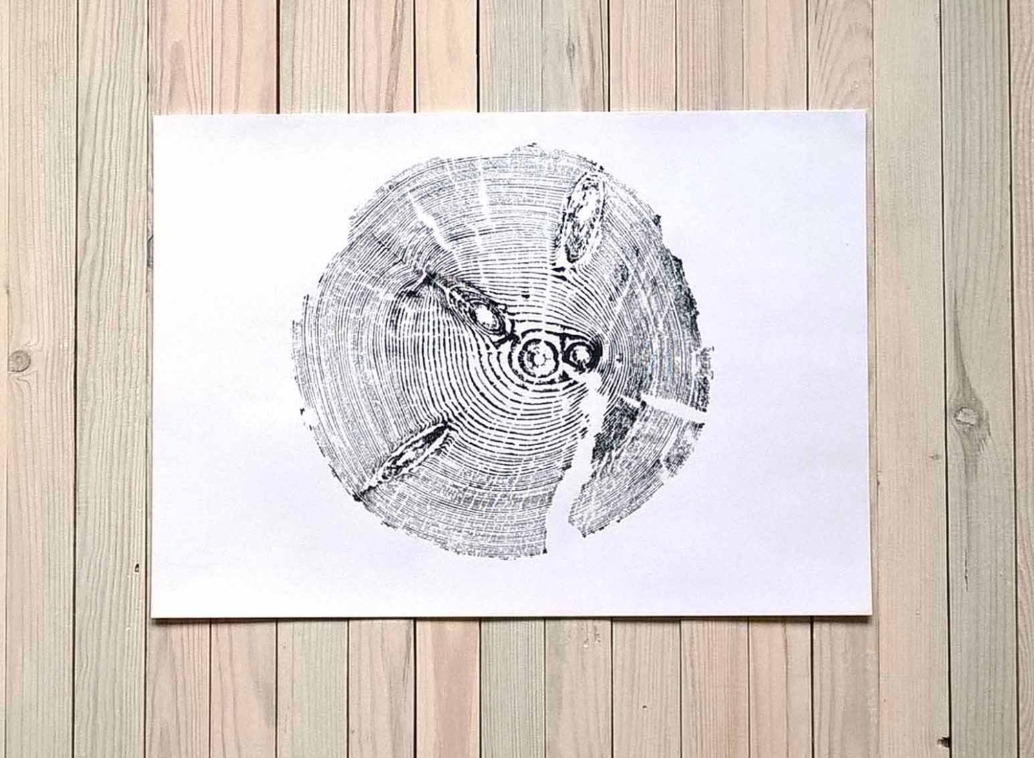 Original Hand Pressed Print of Pine Tree. Wall Decor Idea - Etsy