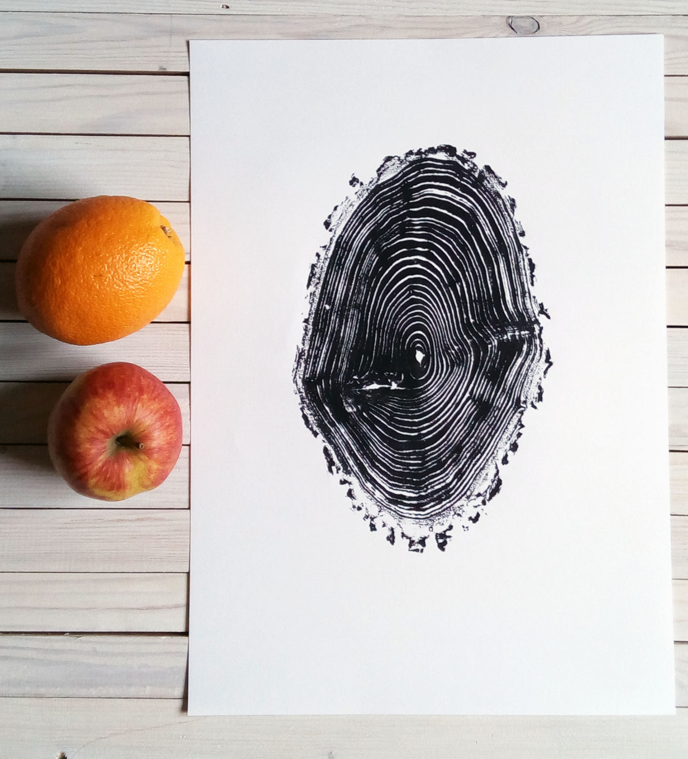 Tree print Tree Ring Print Rustic Print Original Handmade | Etsy