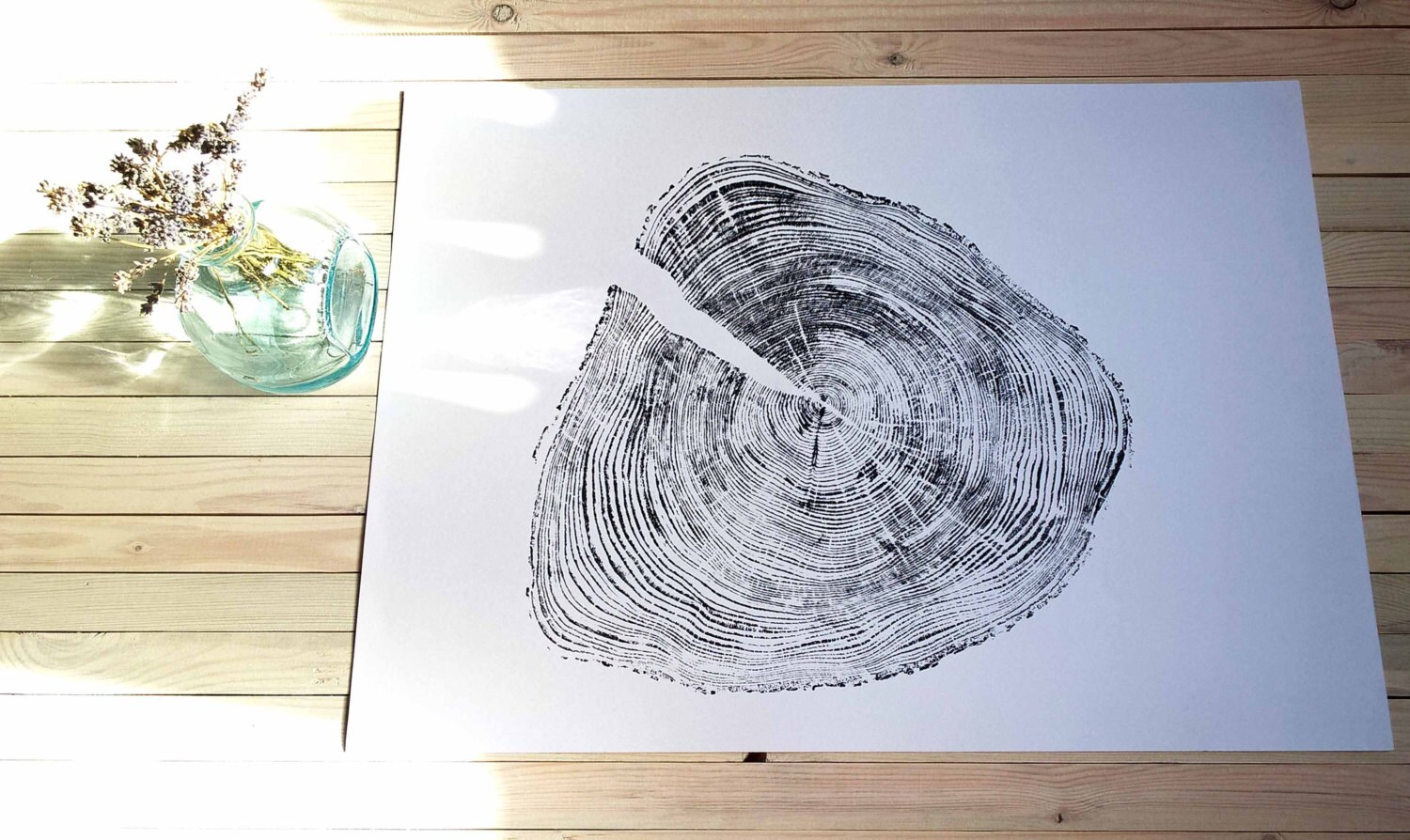 Original Hand Pressed Print, 80 Years Old Spruce - Etsy