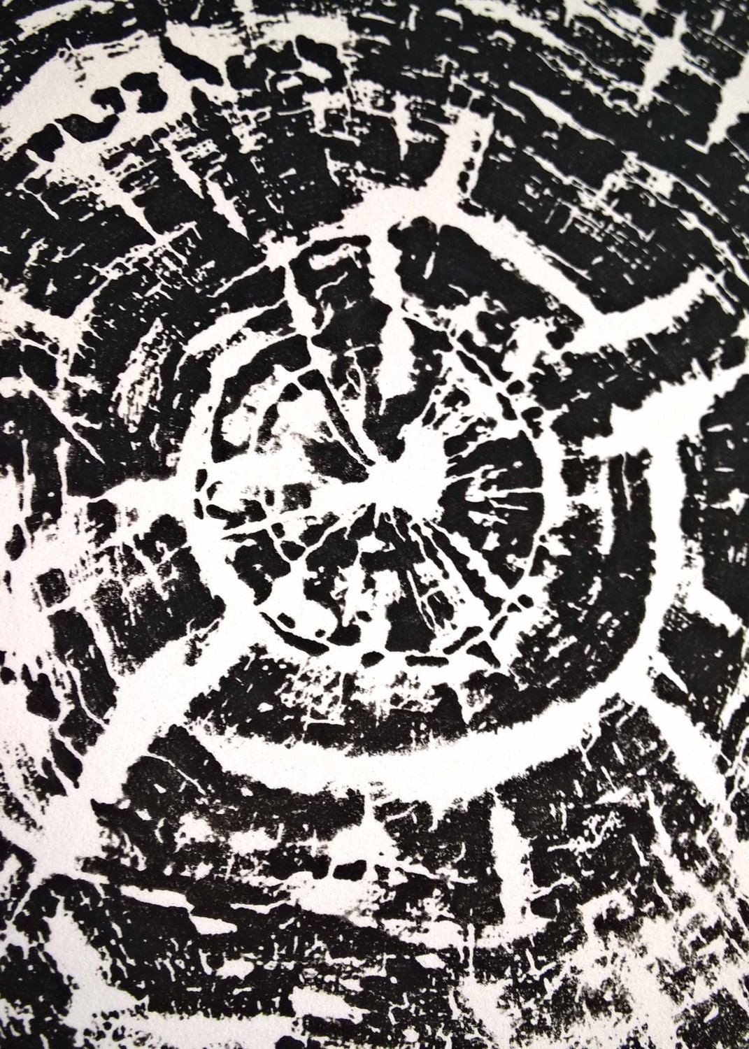 Original Hand-pressed Print. Wall Art. Big Unusually Shaped - Etsy