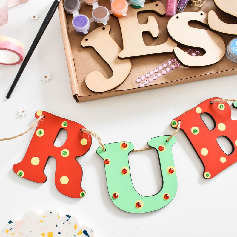Alphabet Name Bunting Craft Kit - Any Word or Name Personalised - Etsy