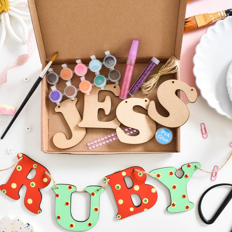 Alphabet Name Bunting Craft Kit - Any Word or Name Personalised - Etsy