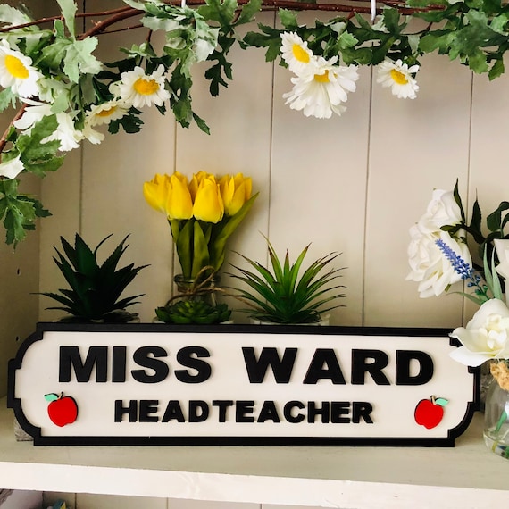 Teacher & Headteacher Sign Vintage Style Personalised Wooden - Etsy