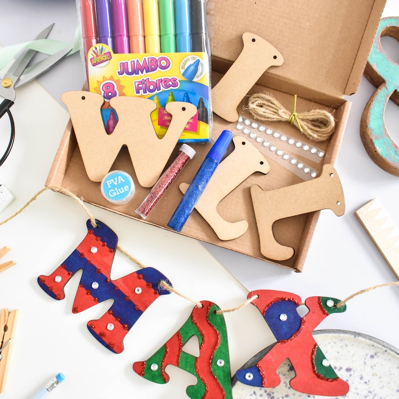 Alphabet Name Bunting Craft Kit - Any Word or Name Personalised - Etsy