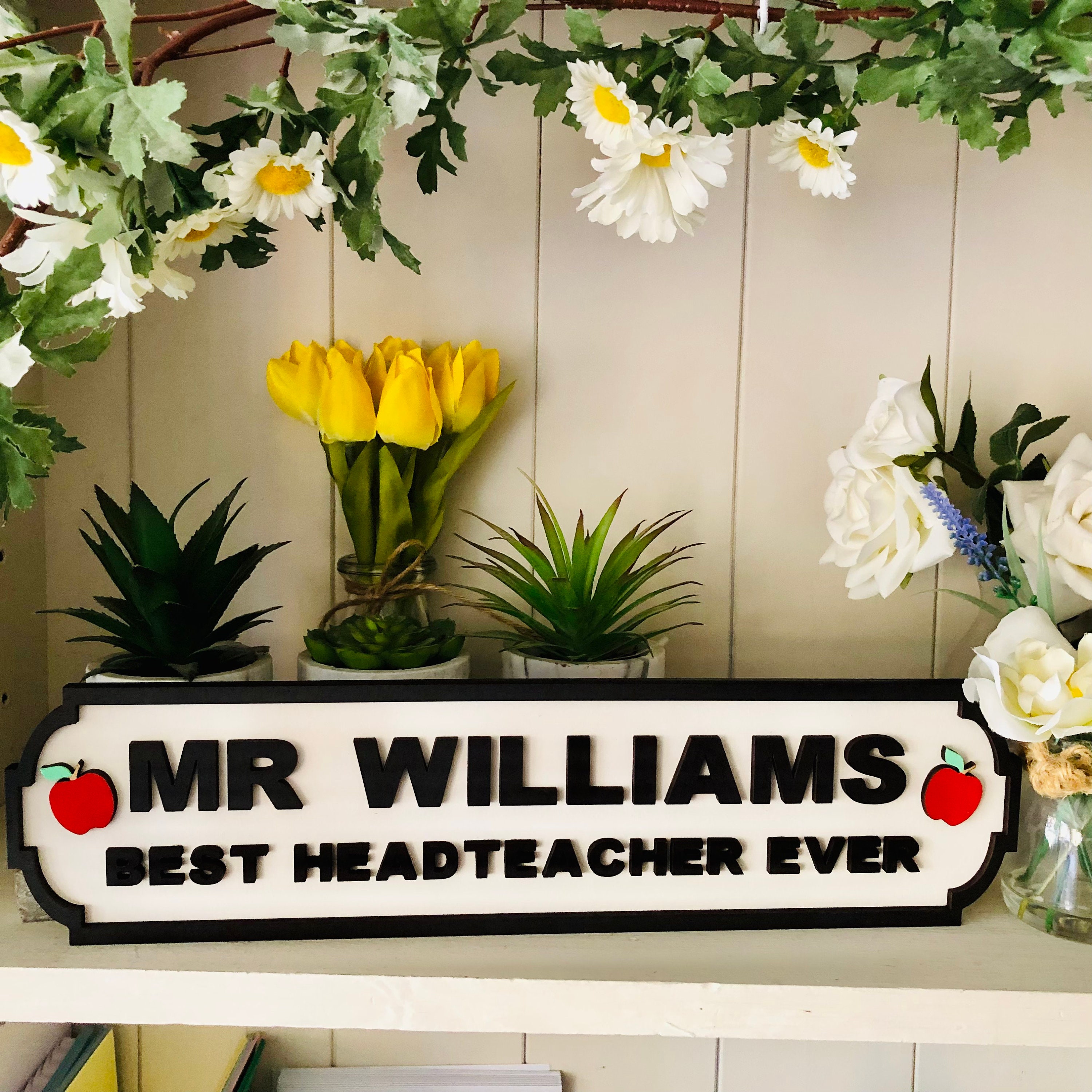 Teacher & Headteacher Sign Vintage Style Personalised Wooden - Etsy