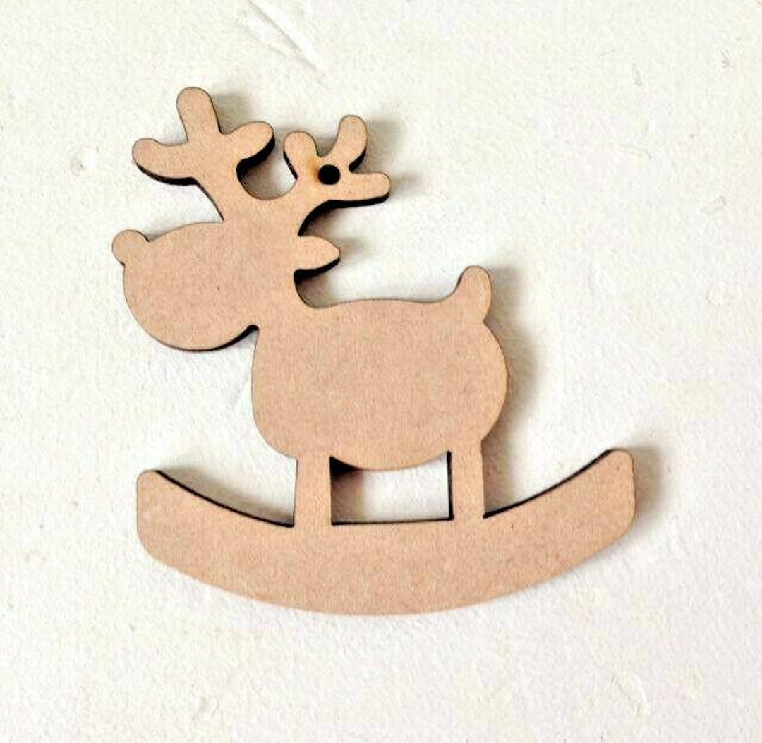 Rocking Reindeers X 10 - Rudolf Christmas Xmas - MDF Craft Shapes 9cm ...