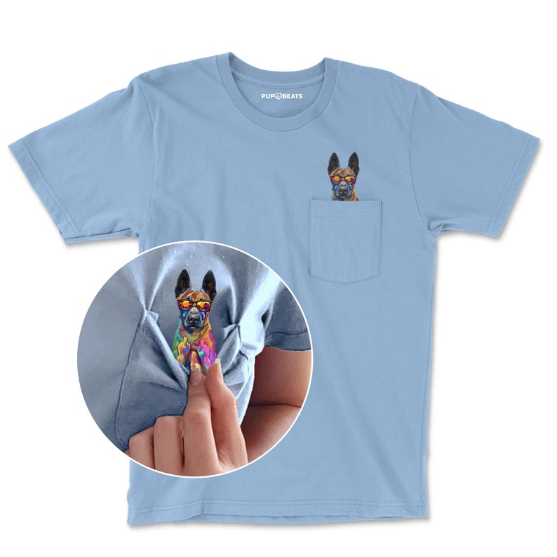 Malinois Hidden Middle Finger in Pocket T-shirt, Fetch This Funny Pun ...