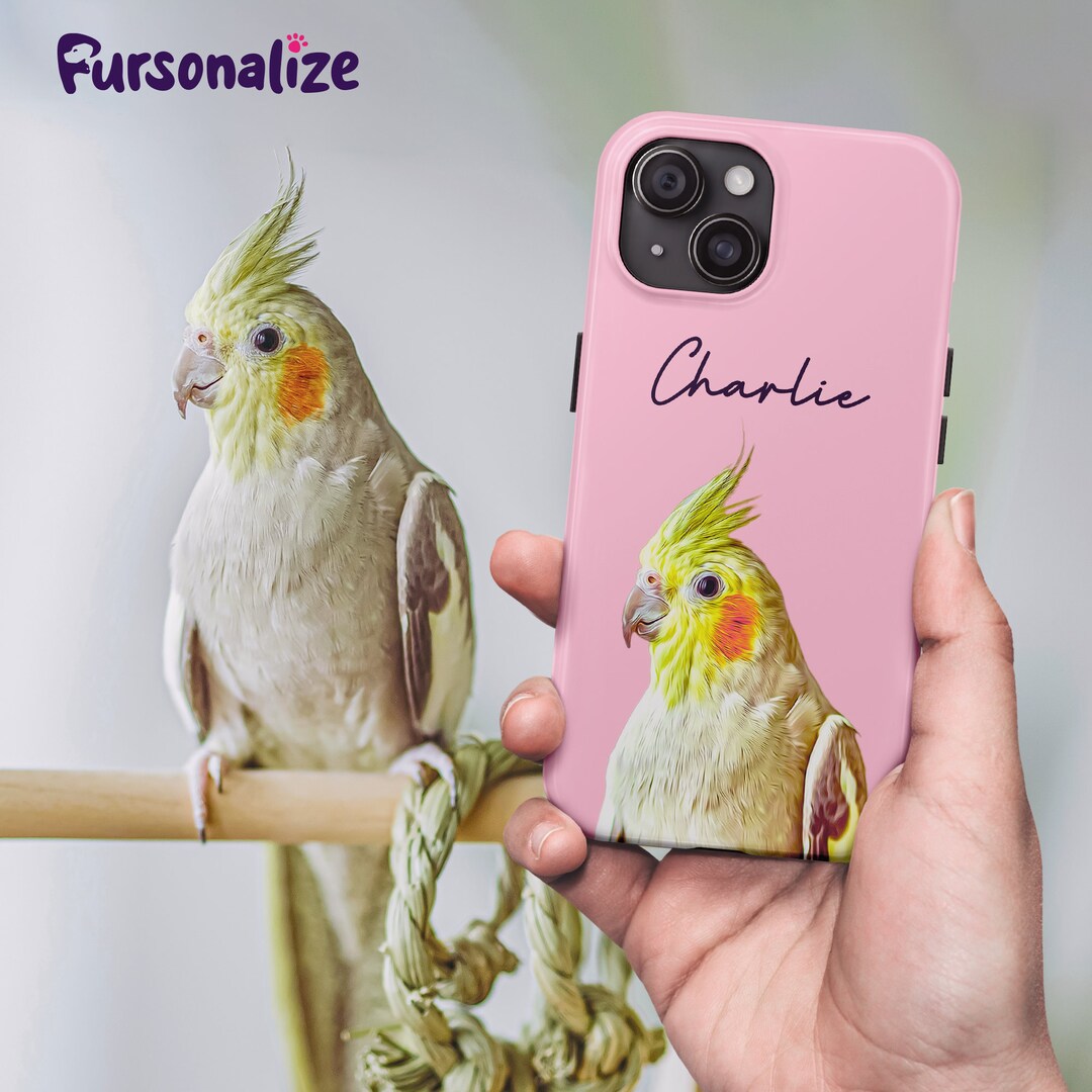 Custom Parrot Phone Case Parrot Drawing From Photo Phone Case Cat Phone ...