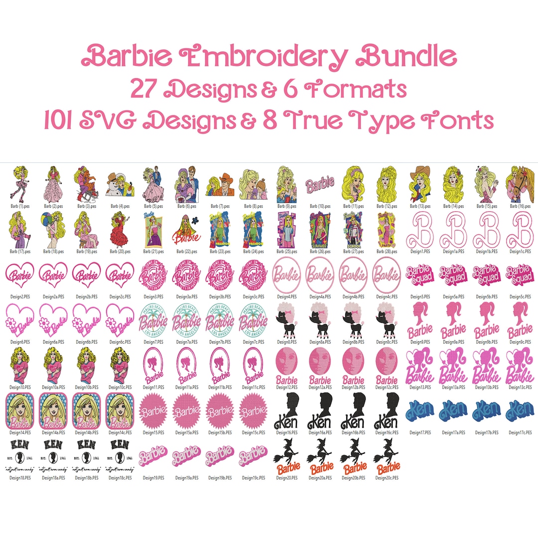 Embroidery Designs Bundle SVG TTF - Etsy