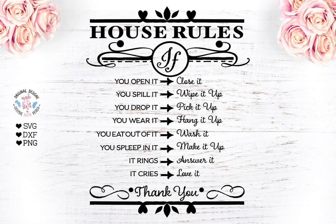 House Rules, Home Rules, Home Sign, Entry Sign, Home Rules Svg, House ...