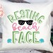 Resting Beach Face Cut File in SVG, DXF and PNG, Beach Svg, Summer Svg ...