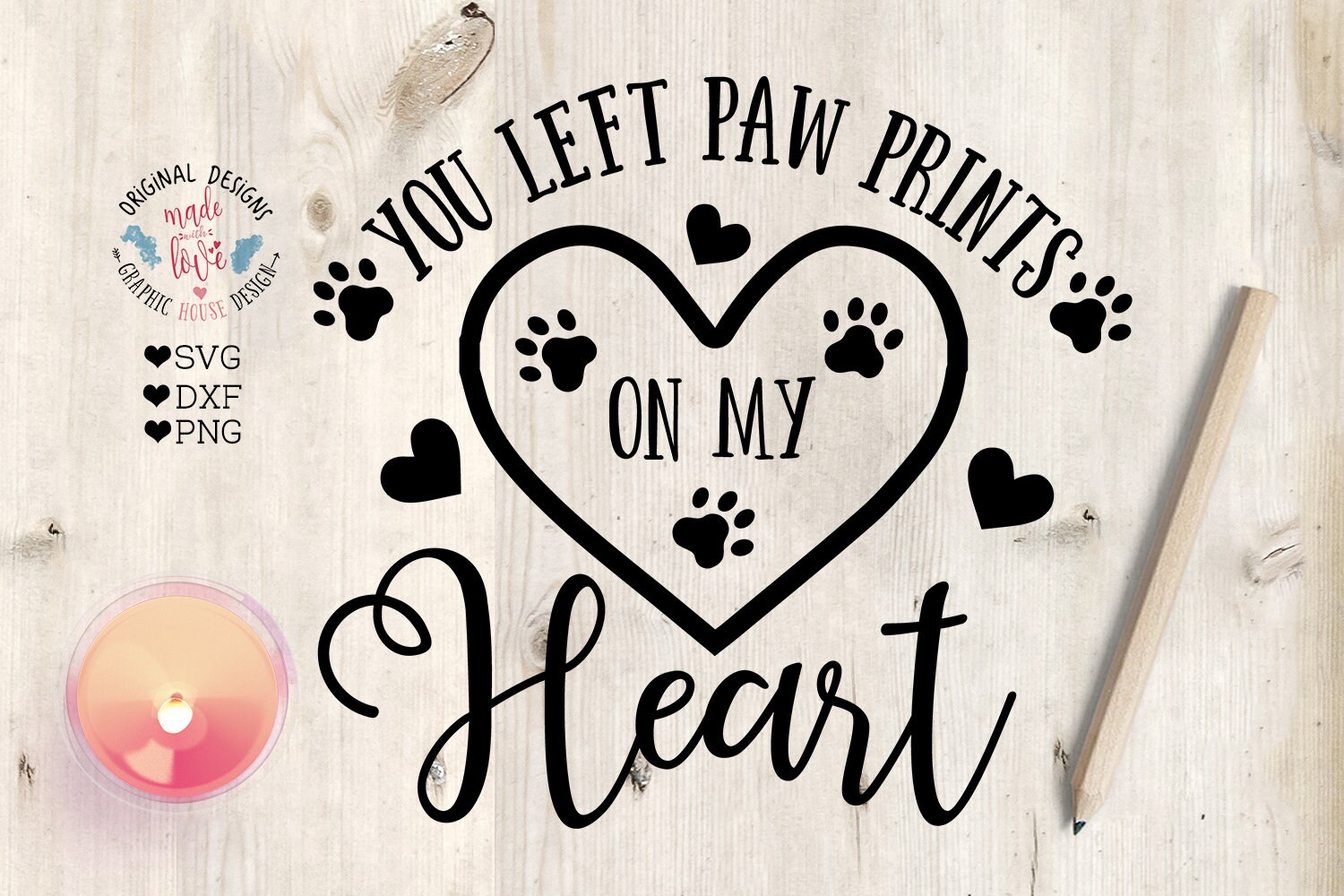 Paw prints on my heart pet memorial svg dog memorial cat | Etsy