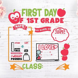 First Grade SVG, First Grade Cut File, First Day of First Grade School ...