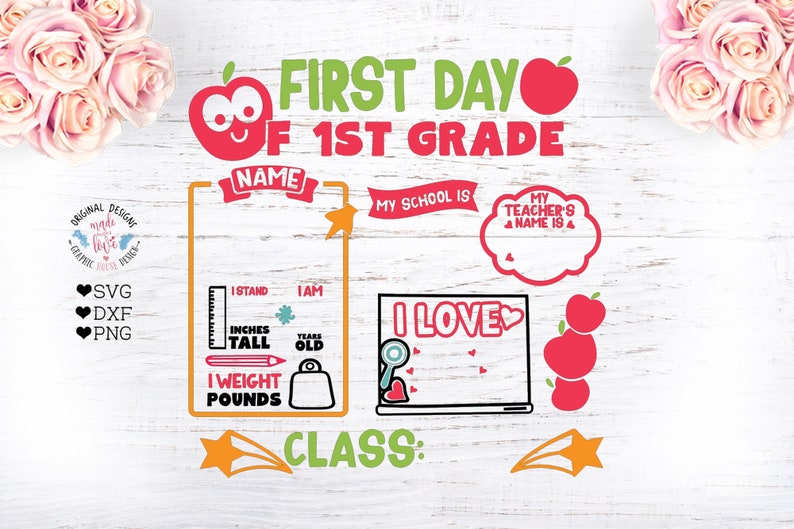First Grade SVG First Grade Cut File First Day of First - Etsy