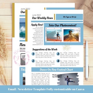 Printable Newsletter, Canva Newsletter, Editable Newsletter ...