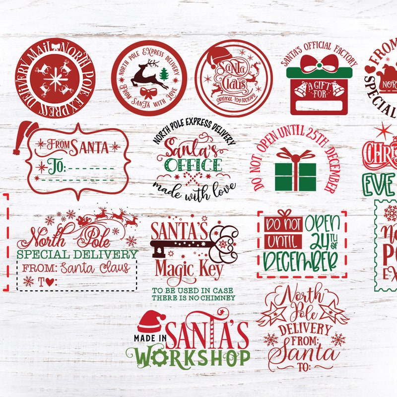 Santa Labels - Etsy