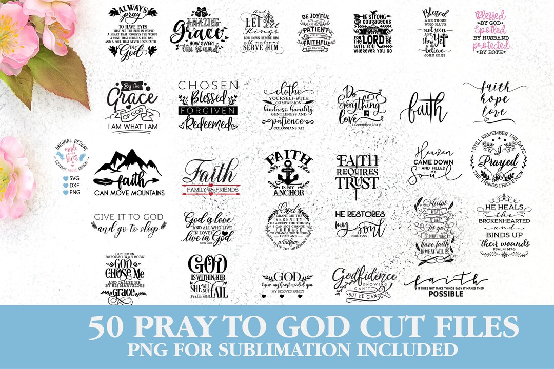 Faith Bundle, Bible Verses Bundle, 50 God Quotes Cut Files, Bible Svg ...