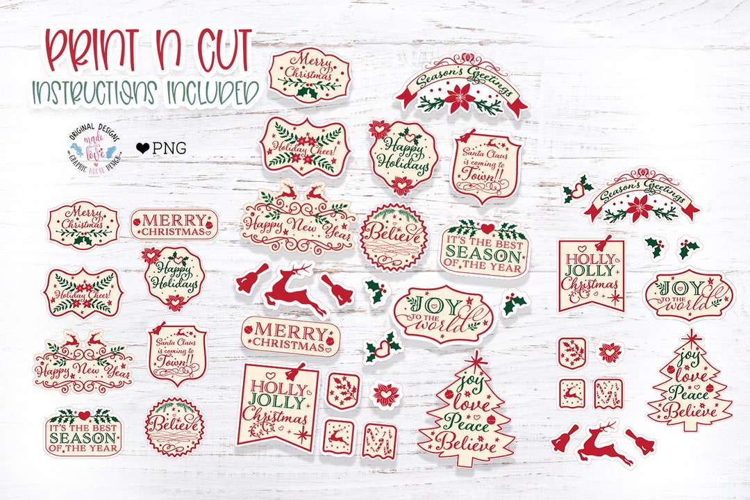 Vintage Christmas Stickers, Old Fashioned Christmas Stickers, Christmas ...