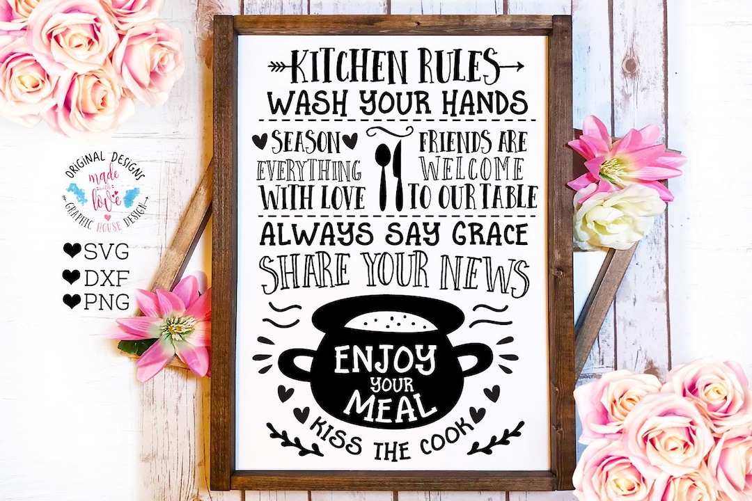 Svg de cuisine, règles de cuisine svg, fichier de coupe de cuisine au ...