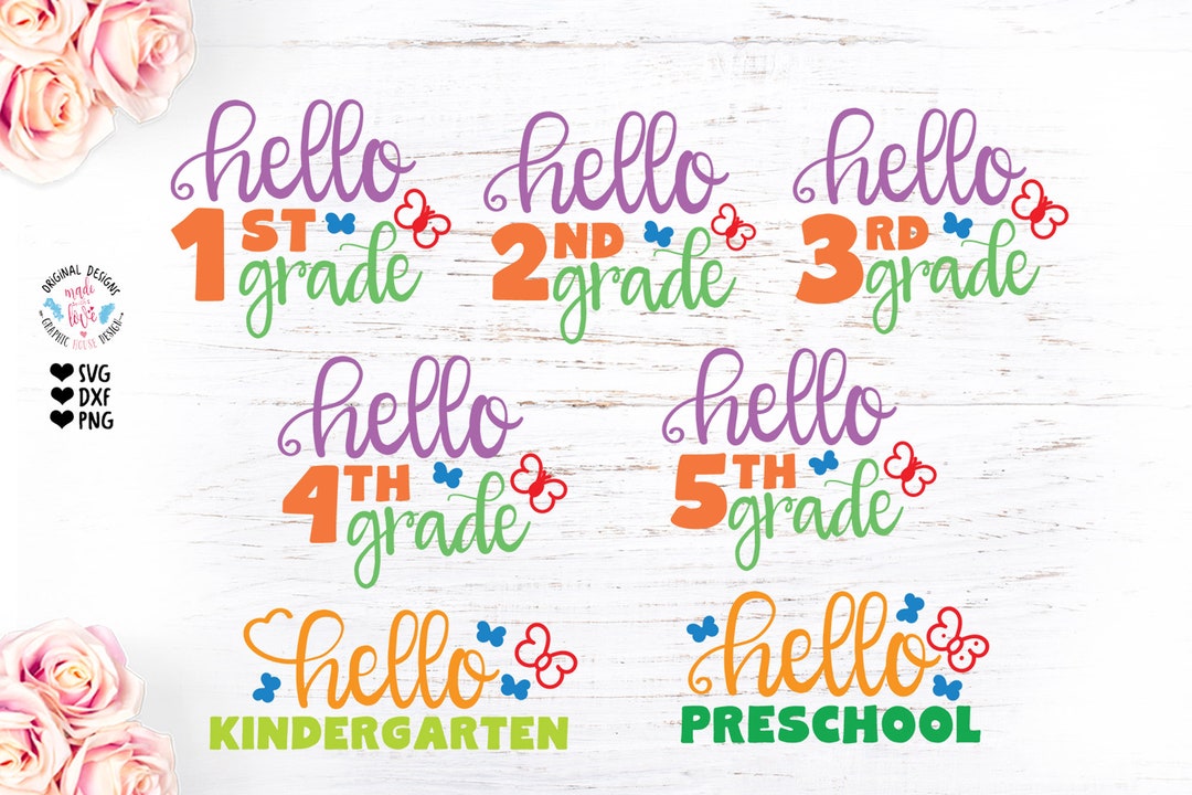 School SVG, School Cut Files, School Bundle, First Grade, Second Grade ...