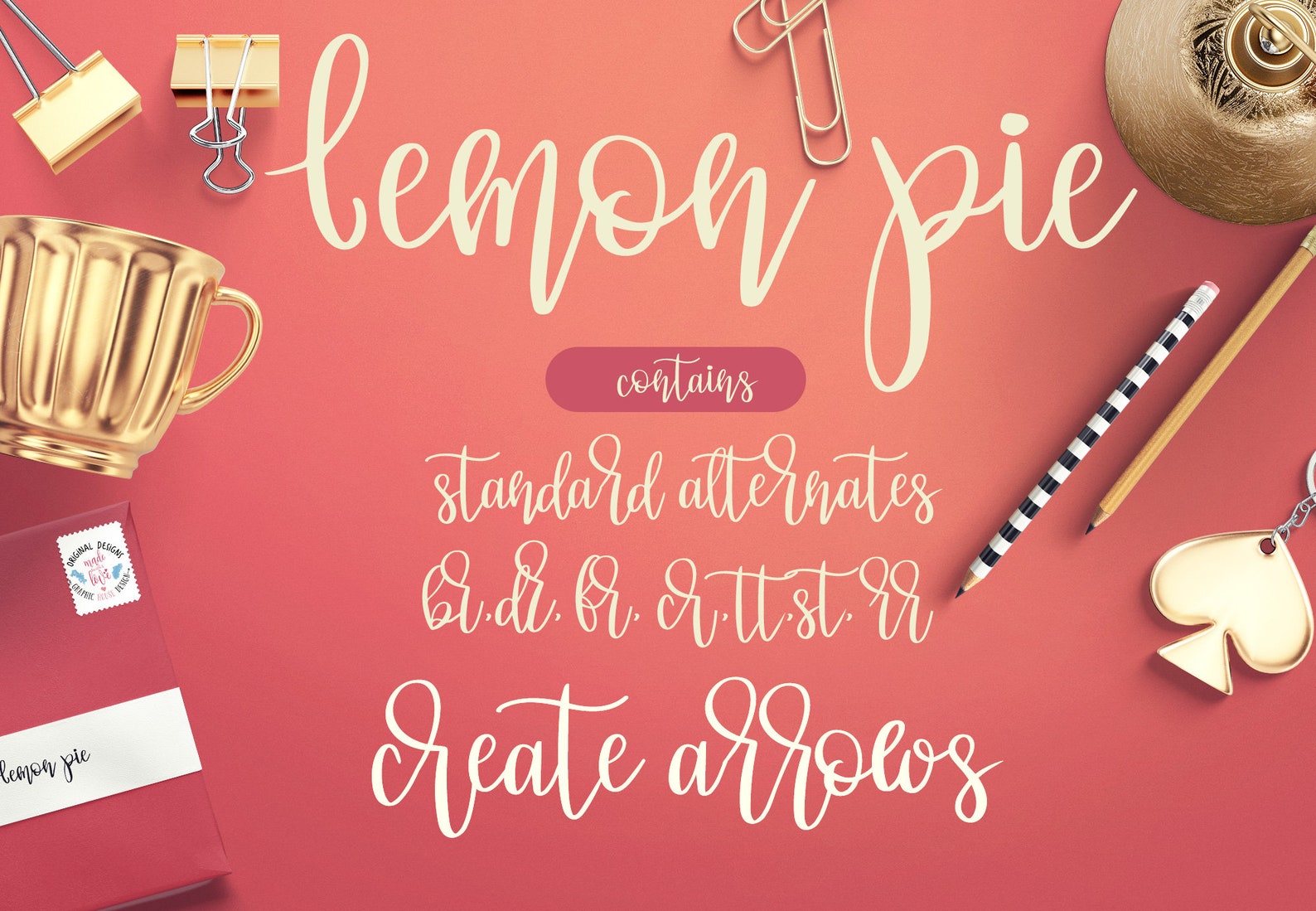Lemon Pie Font Modern Hand Lettered Script Font With a Strong - Etsy