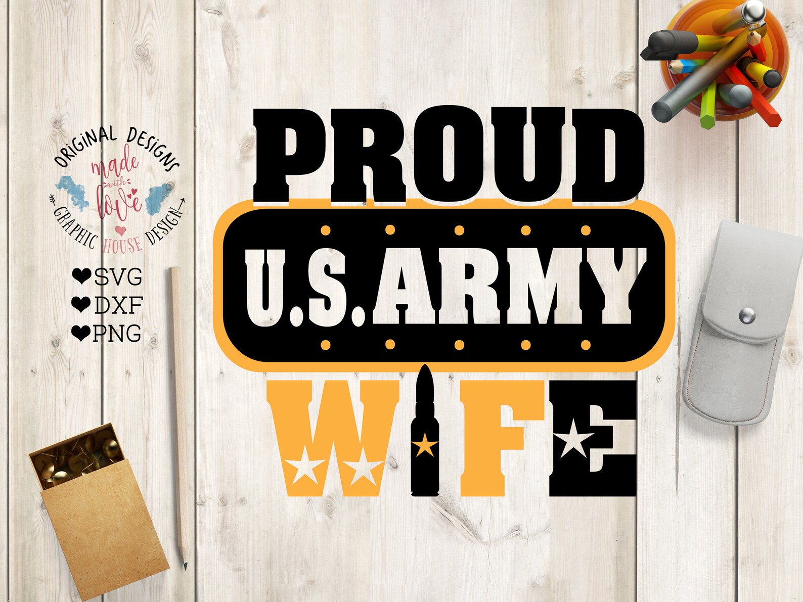 Military svg Proud U.S. Army Wife Cut File in SVG DXF PNG | Etsy