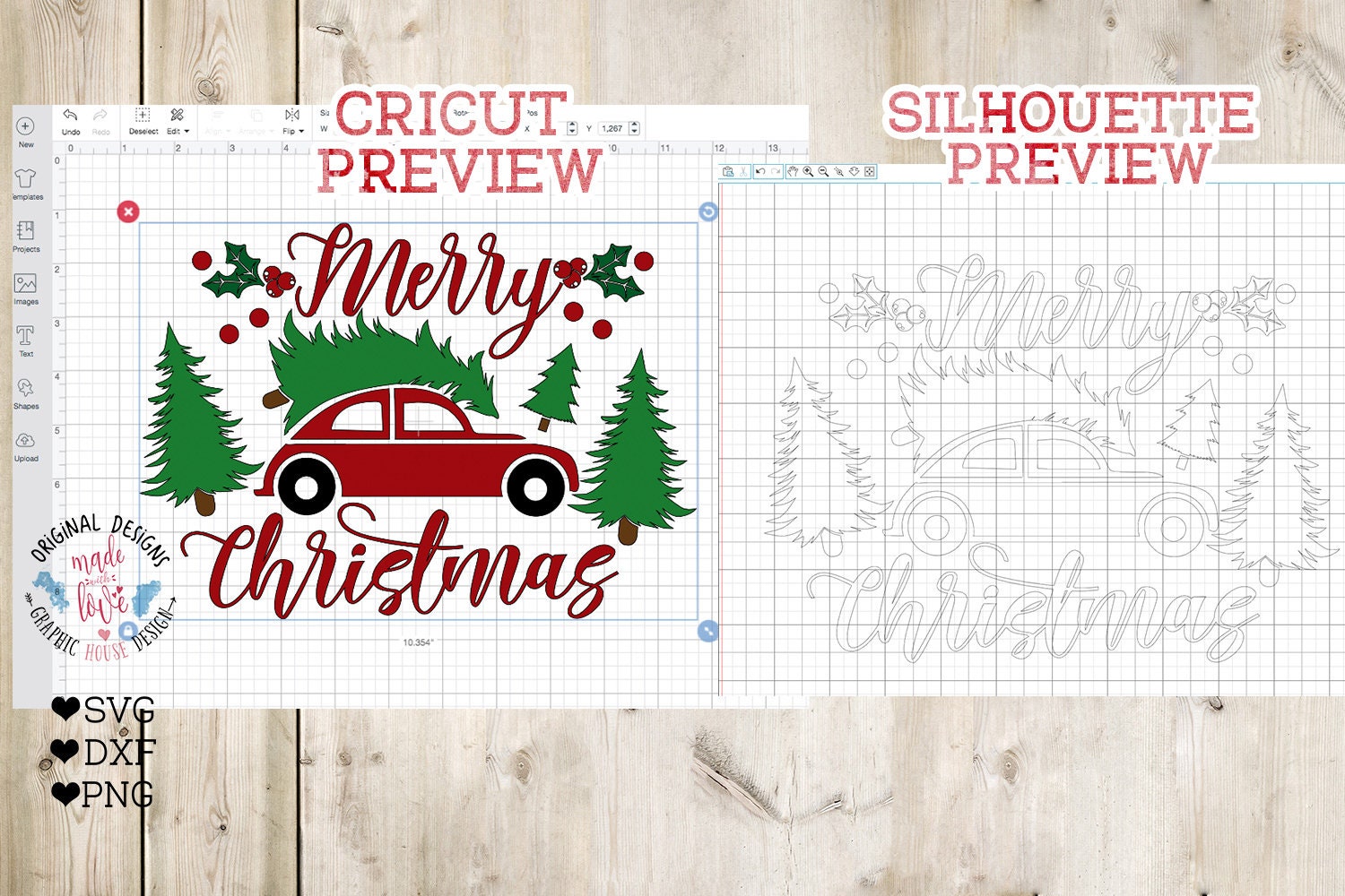 Merry Christmas Svg Christmas Tree Svg Tree Car Svg Red | Etsy