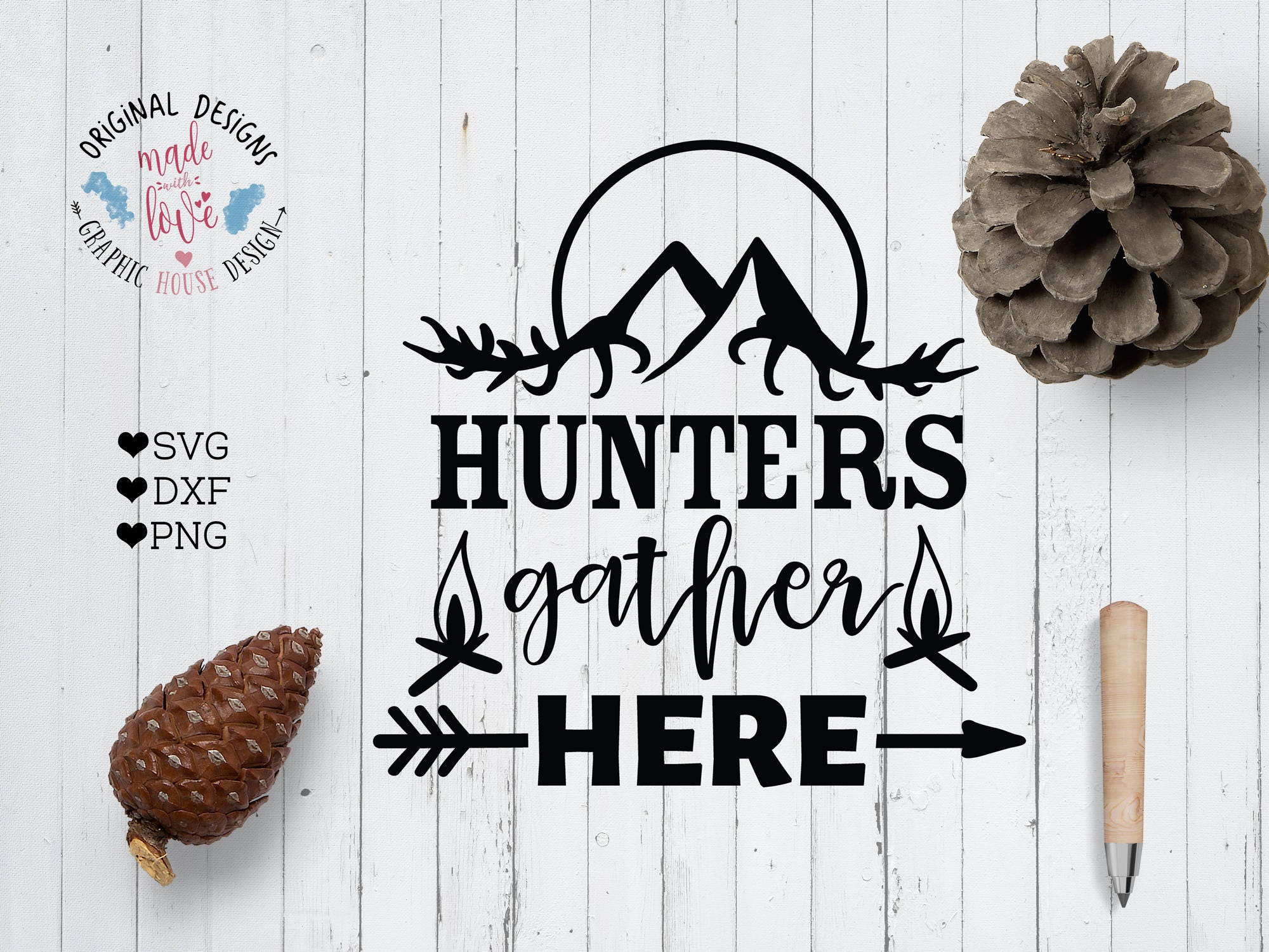 Hunters Cut File and Hunters Printable in SVG DXF PNG | Etsy
