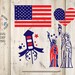 American Flag, Statue of Liberty, Firecracker and American Flag Heart ...