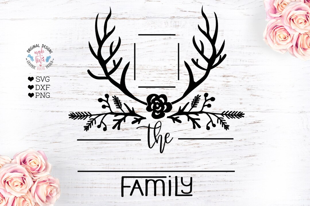 Family Name Frame SVG, Deer Frame SVG, Dxf, Png, Hunter Frame, Hunters ...