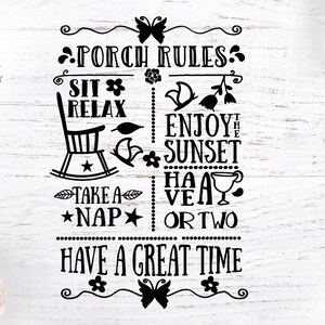 Porch Rules, Porch Svg, Patio Svg, Deck Svg, Summer Svg, Spring Svg ...