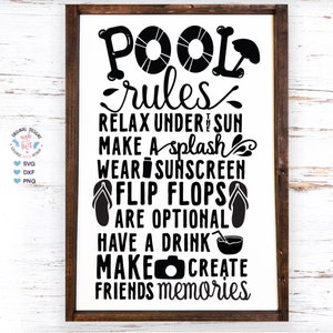 Pool Rules Svg, Pool Rules Cut File in Svg, Dxf, Png, Pool Svg, Pool ...