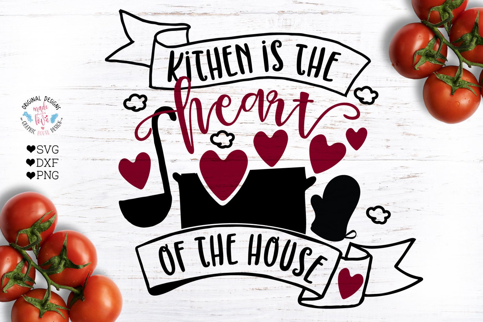 Kitchen Svg Kitchen is the Heart of the House Cut File in | Etsy