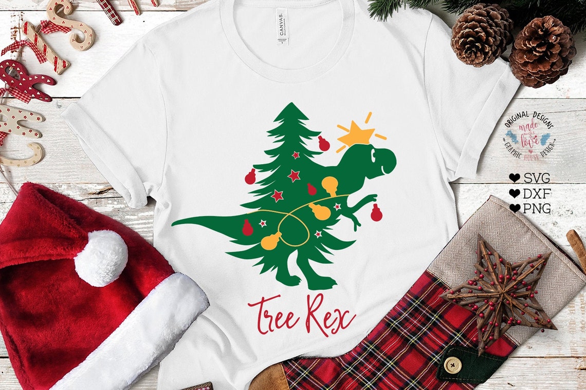 Tree Rex Dinosaur T-rex Christmas Dinosaur Christmas | Etsy