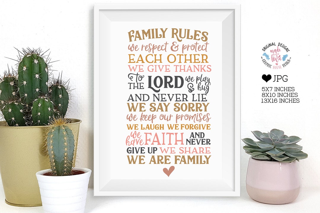 Family Printable, Home Printable, Family Rules Printable, Family Rules ...