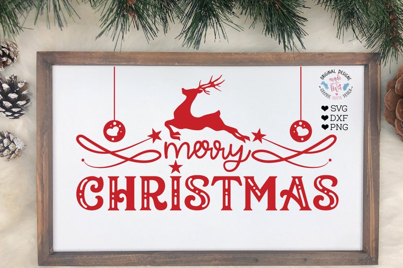 Merry Christmas Horizontal and Vertical Christmas Sign in SVG - Etsy