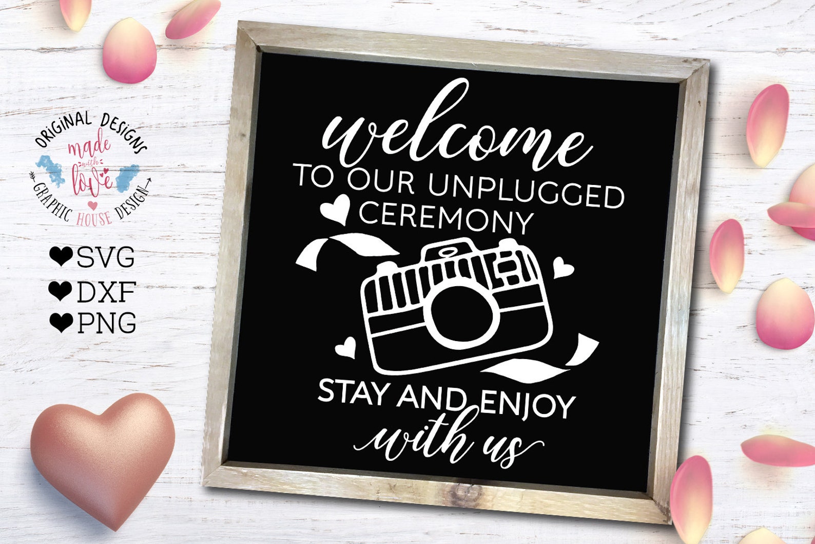 Unplugged Wedding Svg Wedding Cut File in SVG DXF PNG - Etsy