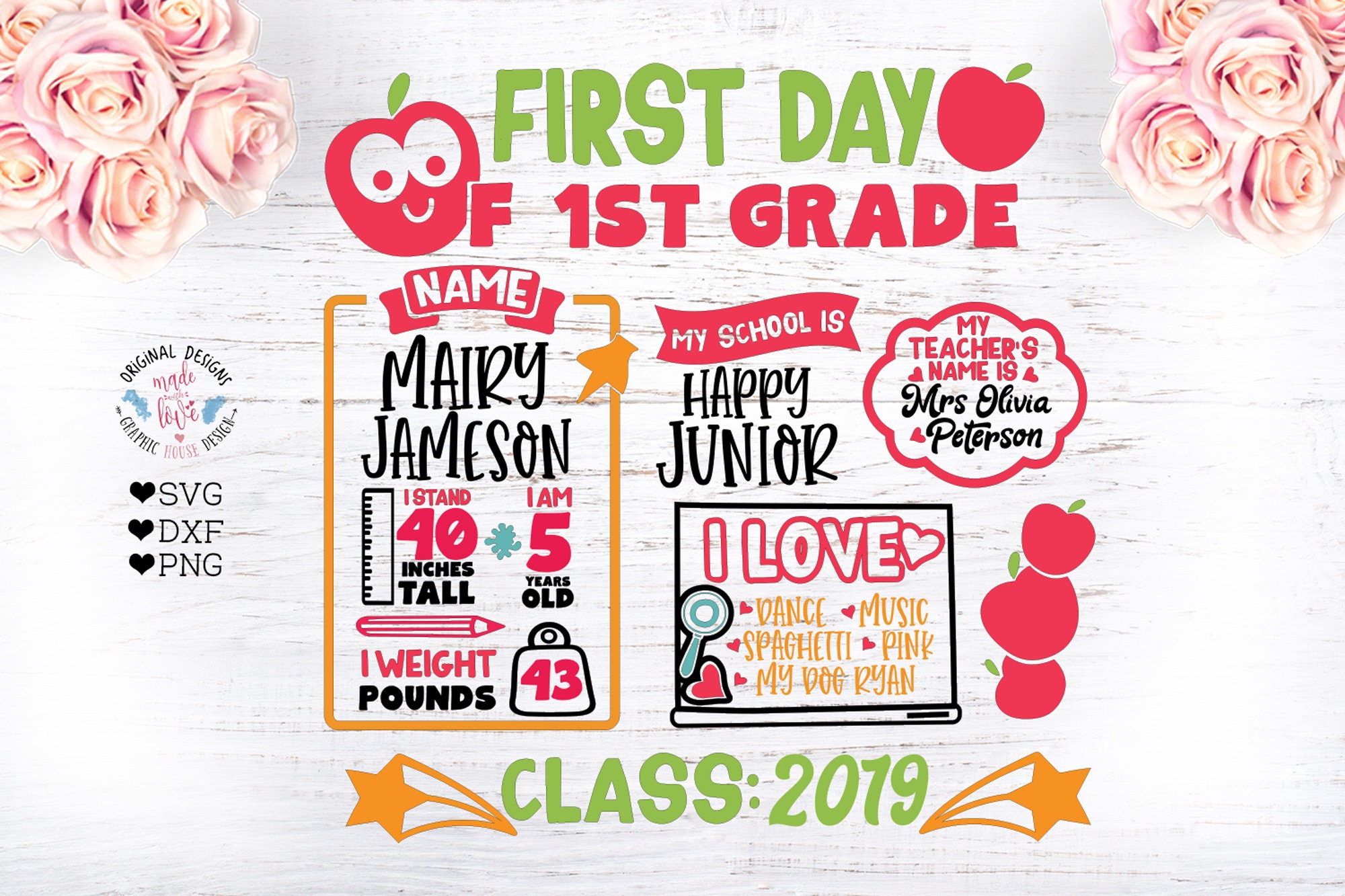 First Grade SVG First Grade Cut File First Day of First | Etsy