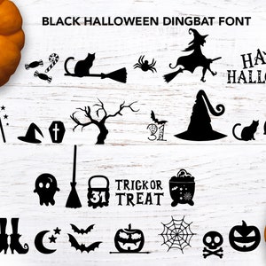 Fall Halloween Dingbat Color Font, Dingbat Font, Autumn Font, Fall Font ...