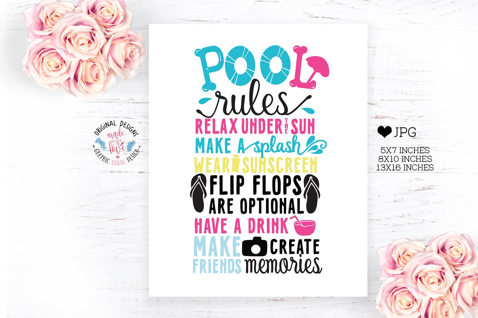 Pool Printable Pool Rules Printable Pool Printable Sign | Etsy