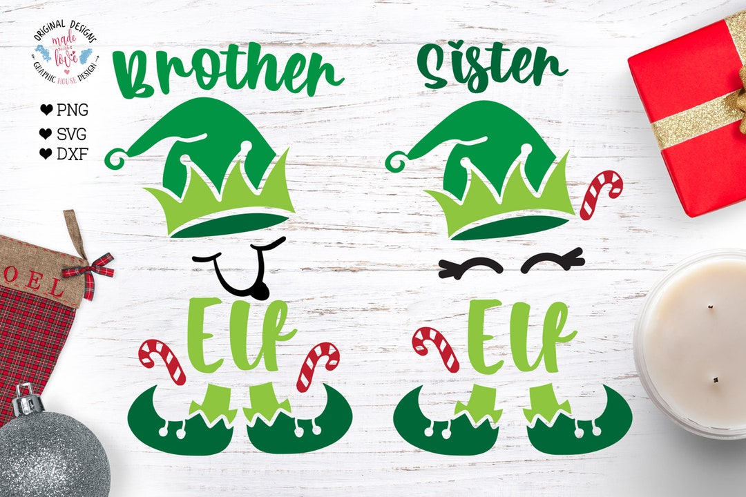 Brother Elf and Sister Elf Cut File Christmas Svg Kids Svg - Etsy