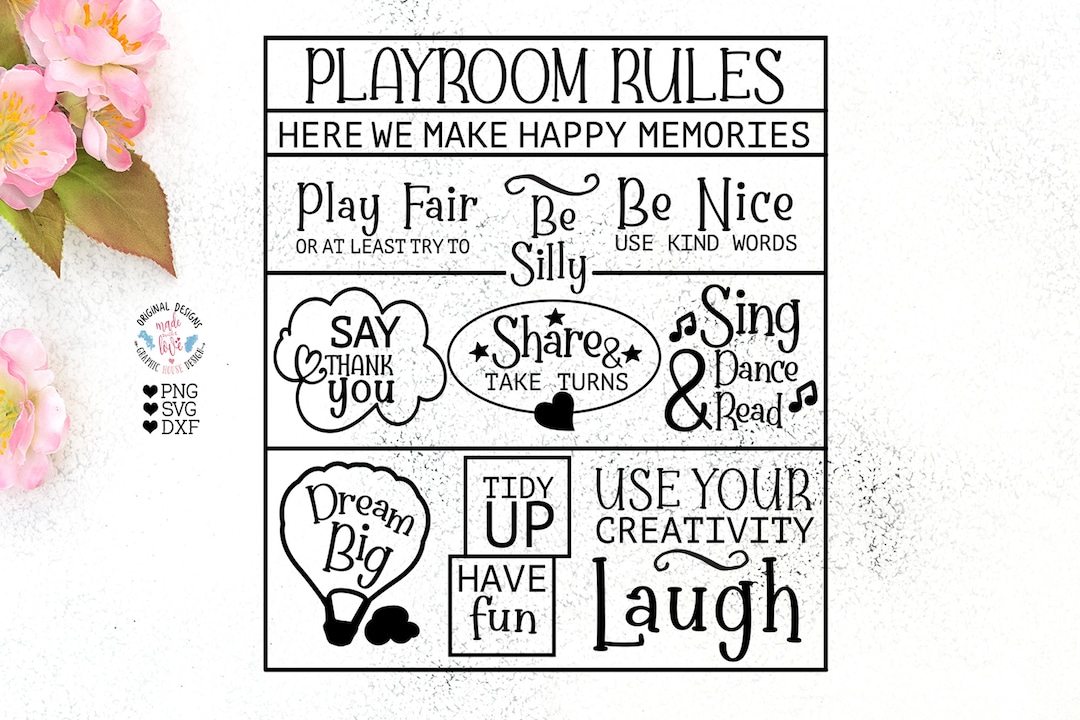 Playroom Svg, Playroom Rules Svg, Home Rules Svg, Nursery Svg, Playroom ...