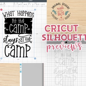 Camping Cut File in SVG, DXF, PNG, What Happens at the Camp Stays at ...