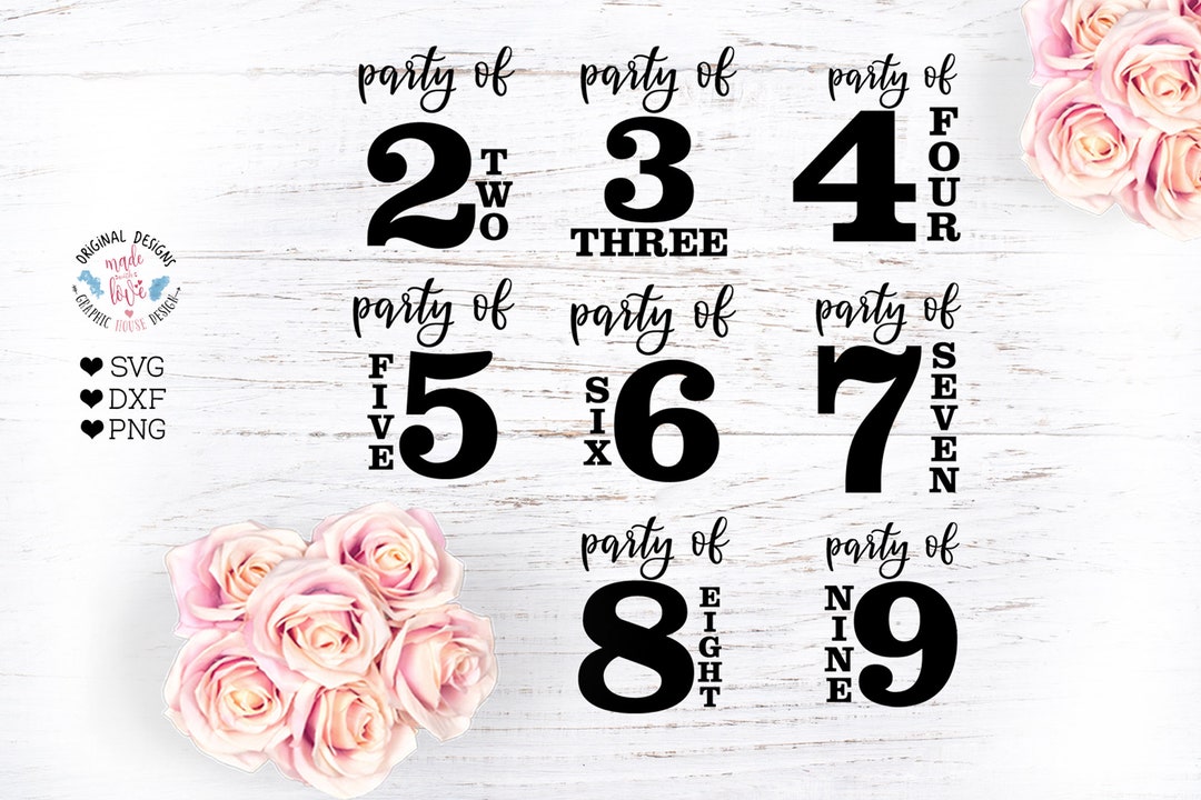 Family Set Party of 9 Cut File, Family Numbers Set, Family Number SVG ...